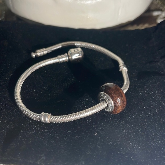 Pandora | Jewelry | Pandora Sterling Silver Brown Wooden Charm Bead ...